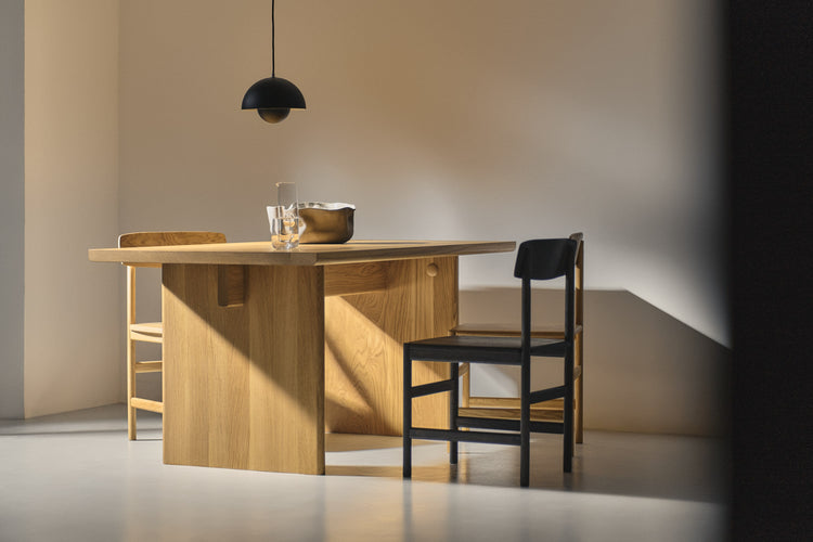 Drewniany stół DUAL | Dębowy nowoczesny solidny stół do jadalni – RAW